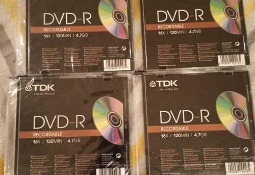 TDK DVD-R 4.7гб болванки 4шт