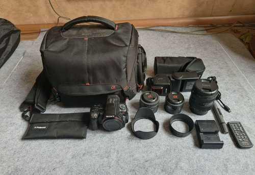 Sony SLT a55v + объективы + аксессуары