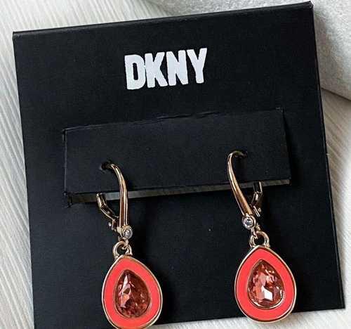 Новые серьги Dkny оранжевые оригинал