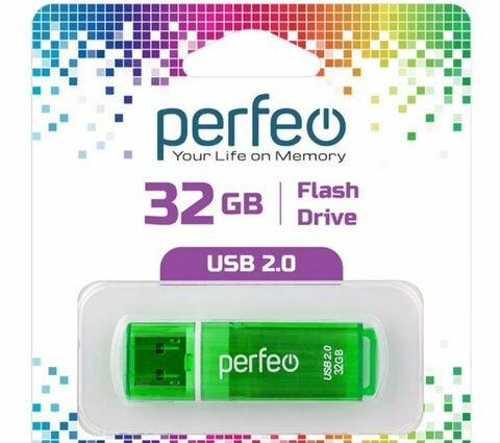 Флешка 32Gb USB 2.0 Perfeo C13, зеленый PF-C13G032