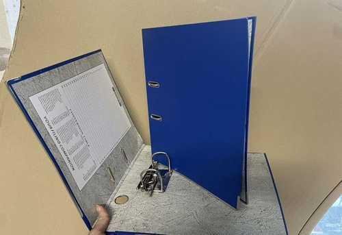 Папка регистратор синяя 75мм офисная