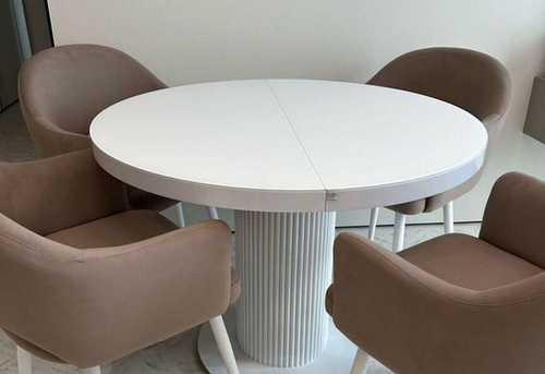 Кухонный стол раскладной круглый 3D "Амур"