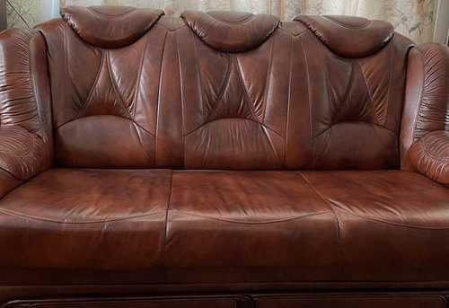 Кожаный диван из натуральной кожи