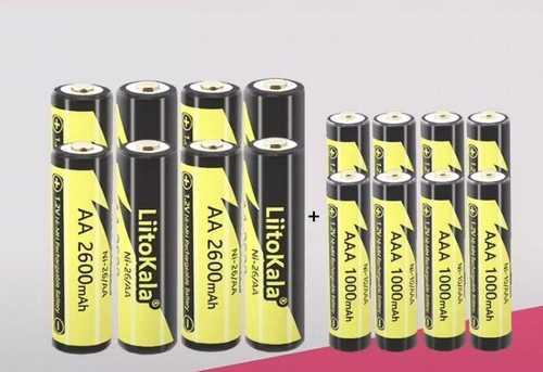 Аккумуляторные батарейки aaa/aa -16 шт LiitoKala