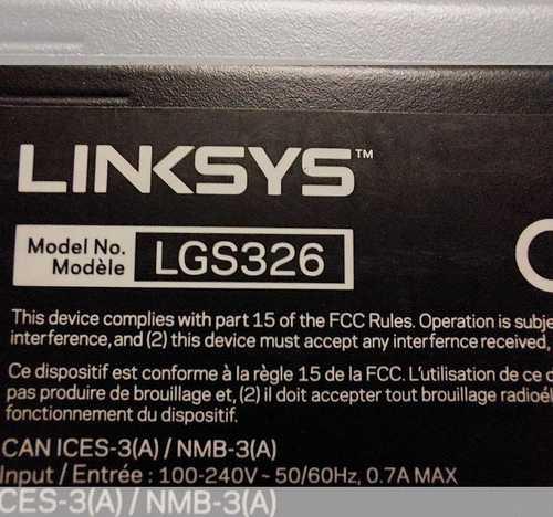 Коммутатор, маршрутизатор Cisco Linksys LGS326