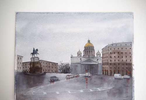 Картина акварель город Санкт-Петербург