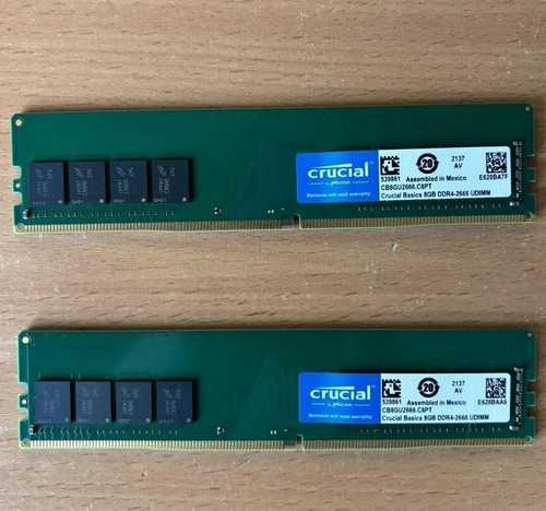 Оперативная память ddr4 8gb crucial 2666