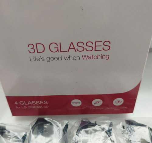 3D очки для телевизора lg 4 штуки