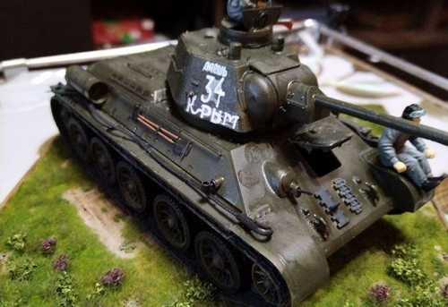 Модель с диорамой танка Т-34