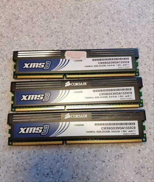 Оперативная память DDR3 3x2Gb 6 шт. OCZ, Corsair