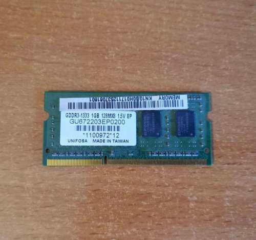 Оперативная память Unifosa DDR3 1GB 1333мгц