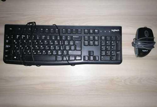 Проводная клавиатура и мышь Logitech