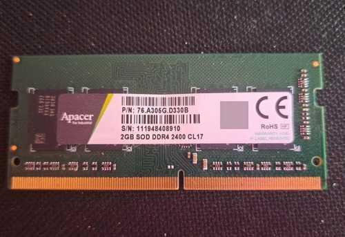 Оперативная память apacer 2gb sod ddr4 2400 cl17