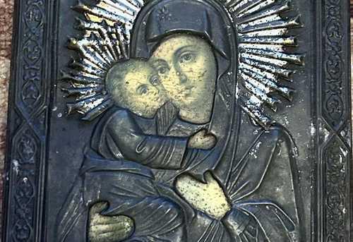 Старинная икона воадимирской божьей матери