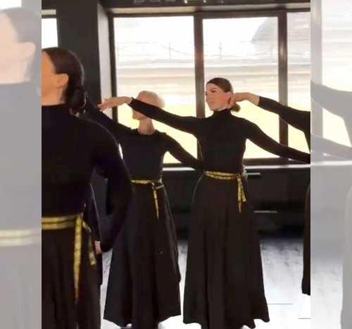 Юбка черная для танцев без пояса