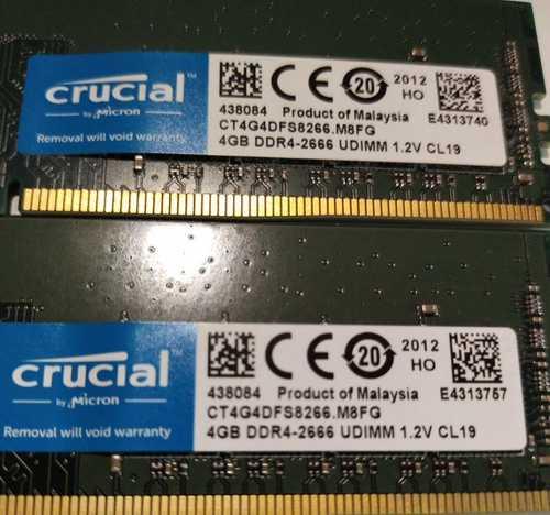 Оперативная память ddr4 8gb crucial 2666