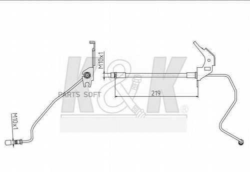 K&K FT0731 Шланг тормозной задн лев Opel Astra F G