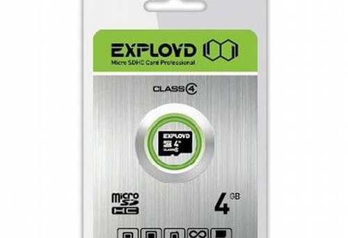 Карта памяти microsdhc 4Gb Exployd, Class4, без ад