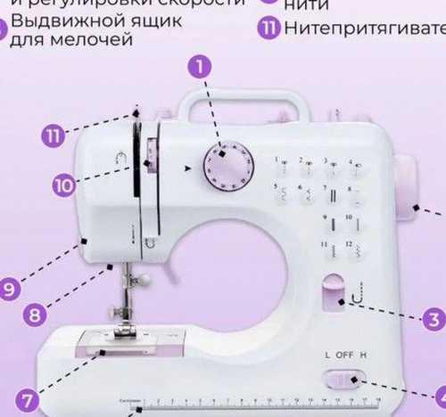 Швейная машинка мини с электрической педалью