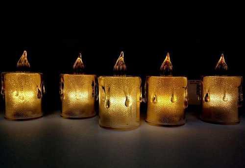 Светодиодная декоративная свеча KK-30 с блестками