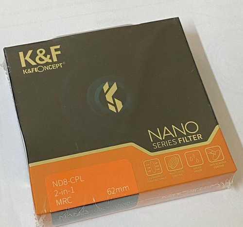 Светофильтр K&F Concept nano-Series ND8-CPL MRC 62