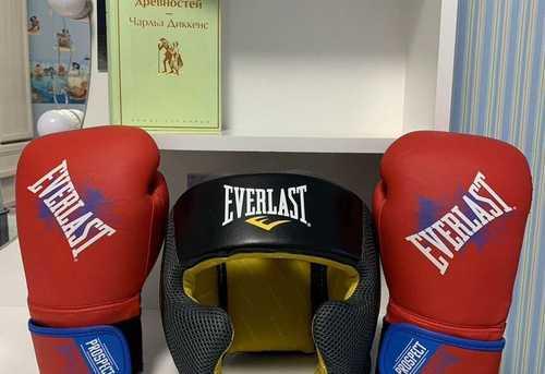 Боксерский шлем и перчатки everlast