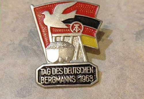 Значок гдр - День немецкого шахтера 1963 год