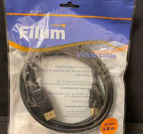 Filum Видеокабель DisplayPort/hdmi, 1.8 м, черный