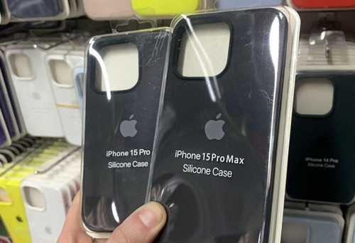 Чехол на iPhone 15/Pro/Max/Plus Silicone черный