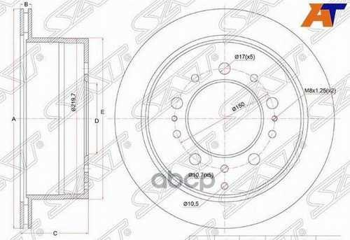 Диск тормозной (Зад) Toyota Land Cruiser (J100)