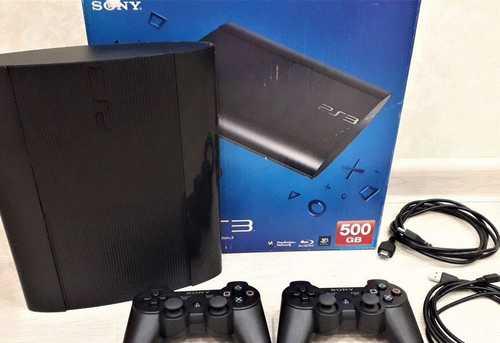 Прошитая(HEN) Sony PS3 Super Slim 500GB + 55 игр