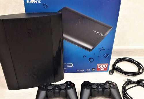 Прошитая(HEN) Sony PS3 Super Slim 500GB + 55 игр