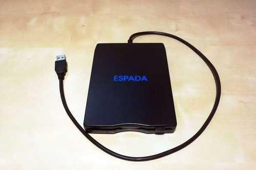 Дисковод Espada FD-05PUB-Black USB, для дискет