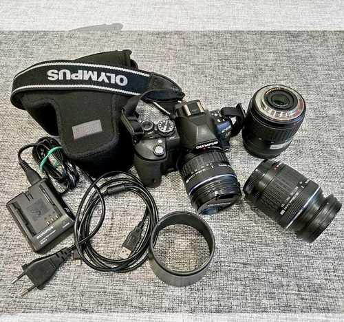 Olympus E-510,с тремя объективами