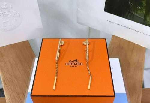 Золотые серьги Hermes 11гр 0.4ct