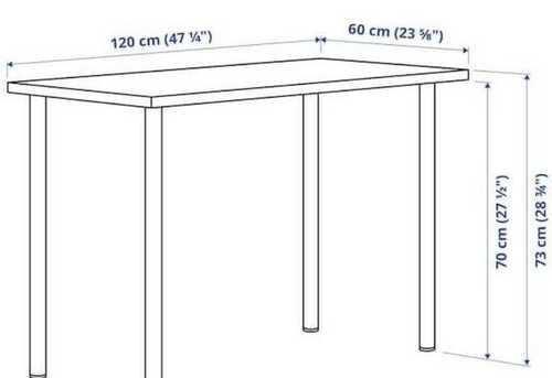 Письменный стол 120x60 см, белый, IKEA linnmon