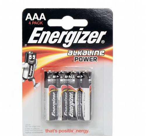 Батарейка energizer LR03 AAA мизинчиковая 1,5В 4шт