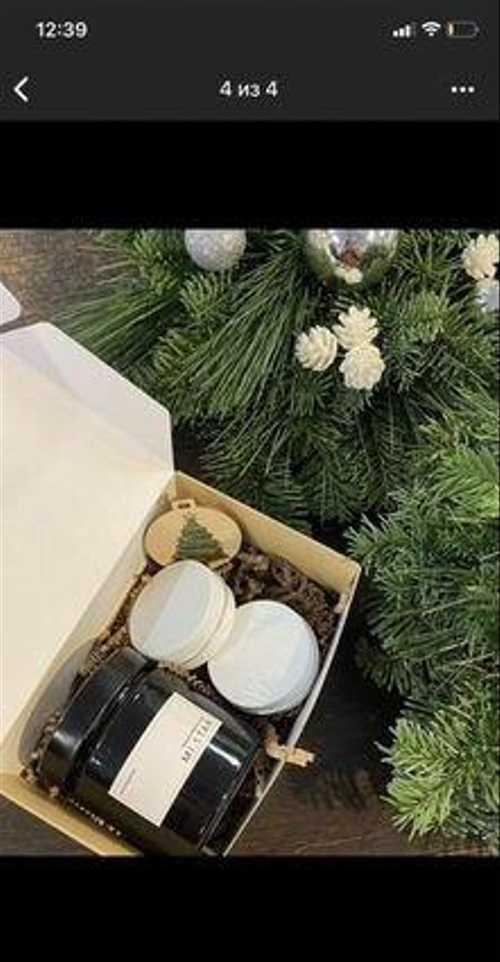 Подарочный новогодний набор свечи и саше