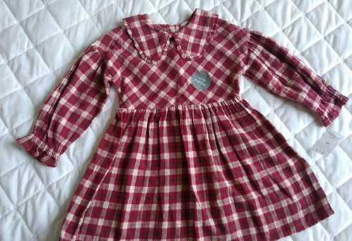 Новое фланелевое платье для девочки nutmeg 92-98