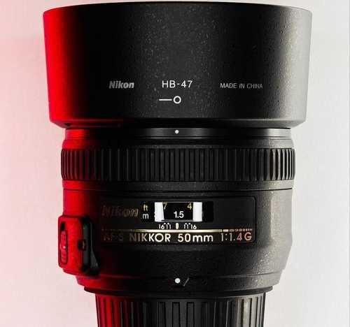 Объектив Nikon Nikkor 50mm f/1.4 G как новый