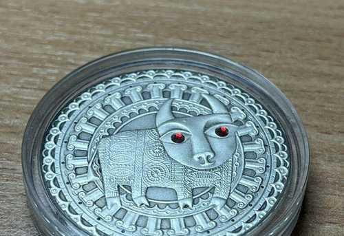 Монета серебро телец