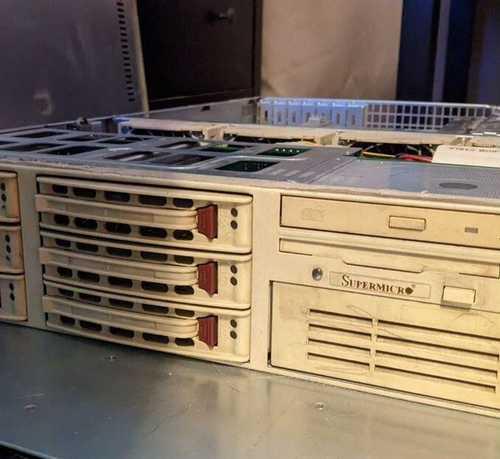 Корпус supermicro 6024H-T с бп и raid контроллер