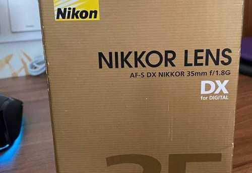 Объектив nikon nikkor AF-S DX 35 mm f/1.8G