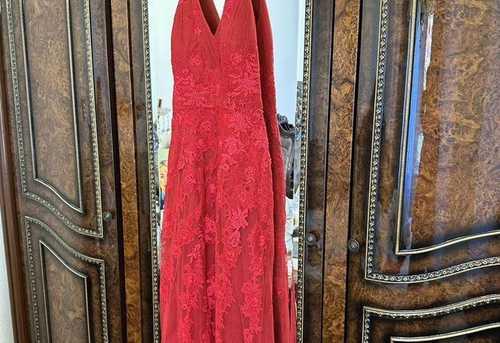 Красное платье в пол вечернее Испания pronovias