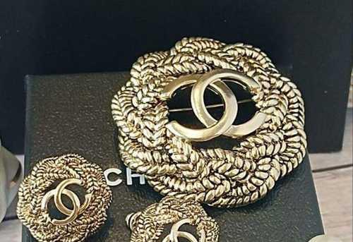 Chanel Роскошный комплект брошь серьги LUX
