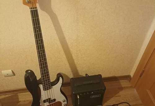 Набор бас fernandes PB + комбо kustom kxb1 + акс