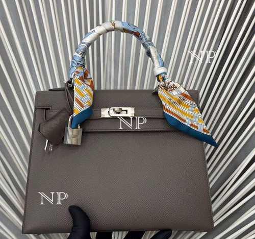 Сумка Hermes Kelly 25 grey PHW