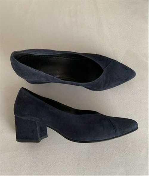 Замшевые туфли-лодочки Vagabond темно-синие 36-37