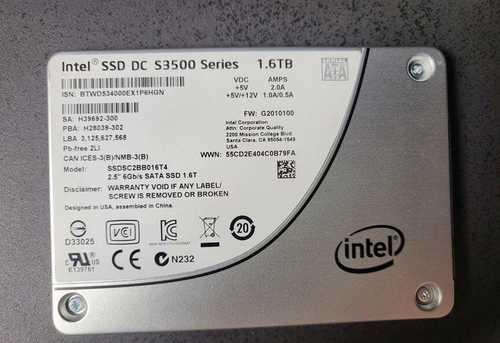 Серверный SSD Intel 1.6TB DC S3500