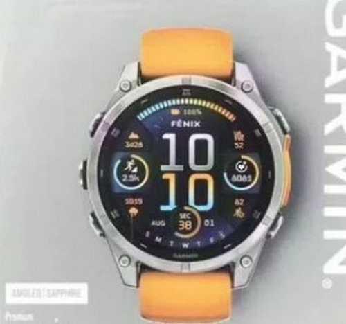 Garmin Fenix 8 47mm Amoled Sapphire Orange